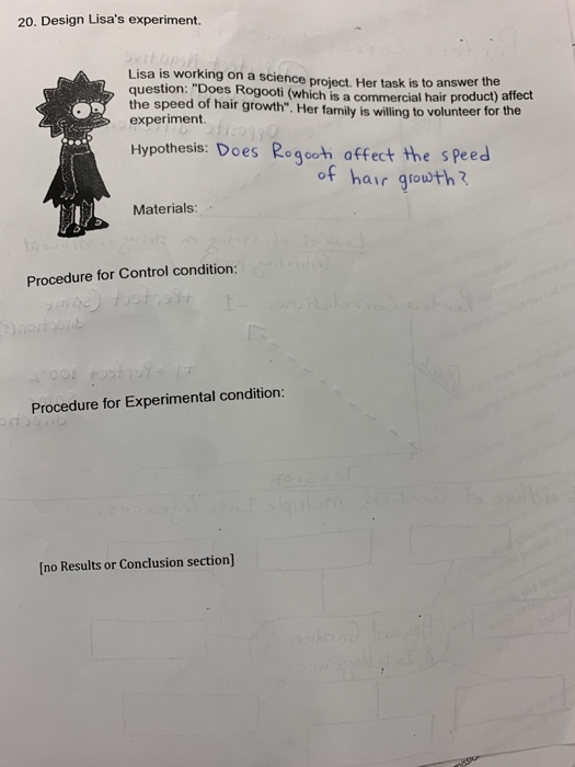 Solved 20. Design Lisa's experiment. SFOps Lisa is working | Chegg.com