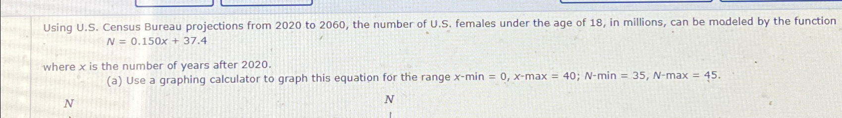 Solved Using U.S. ﻿Census Bureau projections from 2020 ﻿to | Chegg.com