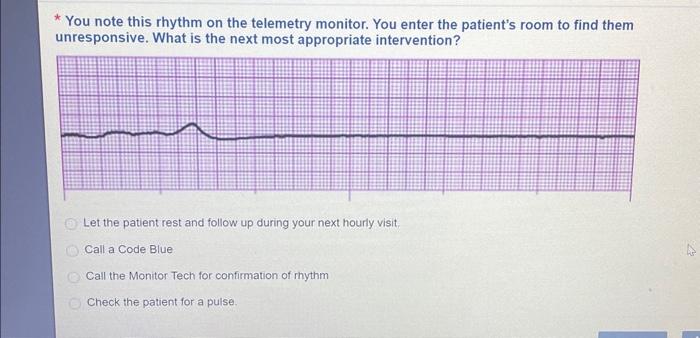 Solved You note this rhythm on the telemetry monitor. You | Chegg.com