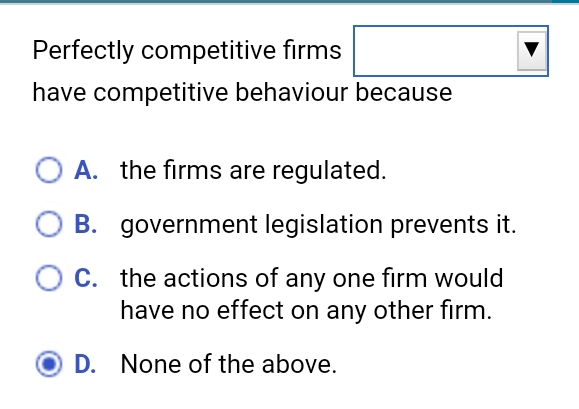 Solved Perfectly competitive firmshave competitive behaviour | Chegg.com