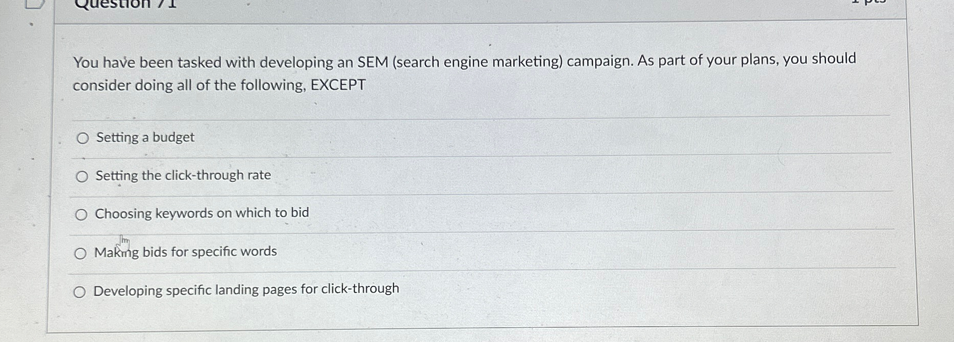 Solved You have been tasked with developing an SEM (search | Chegg.com