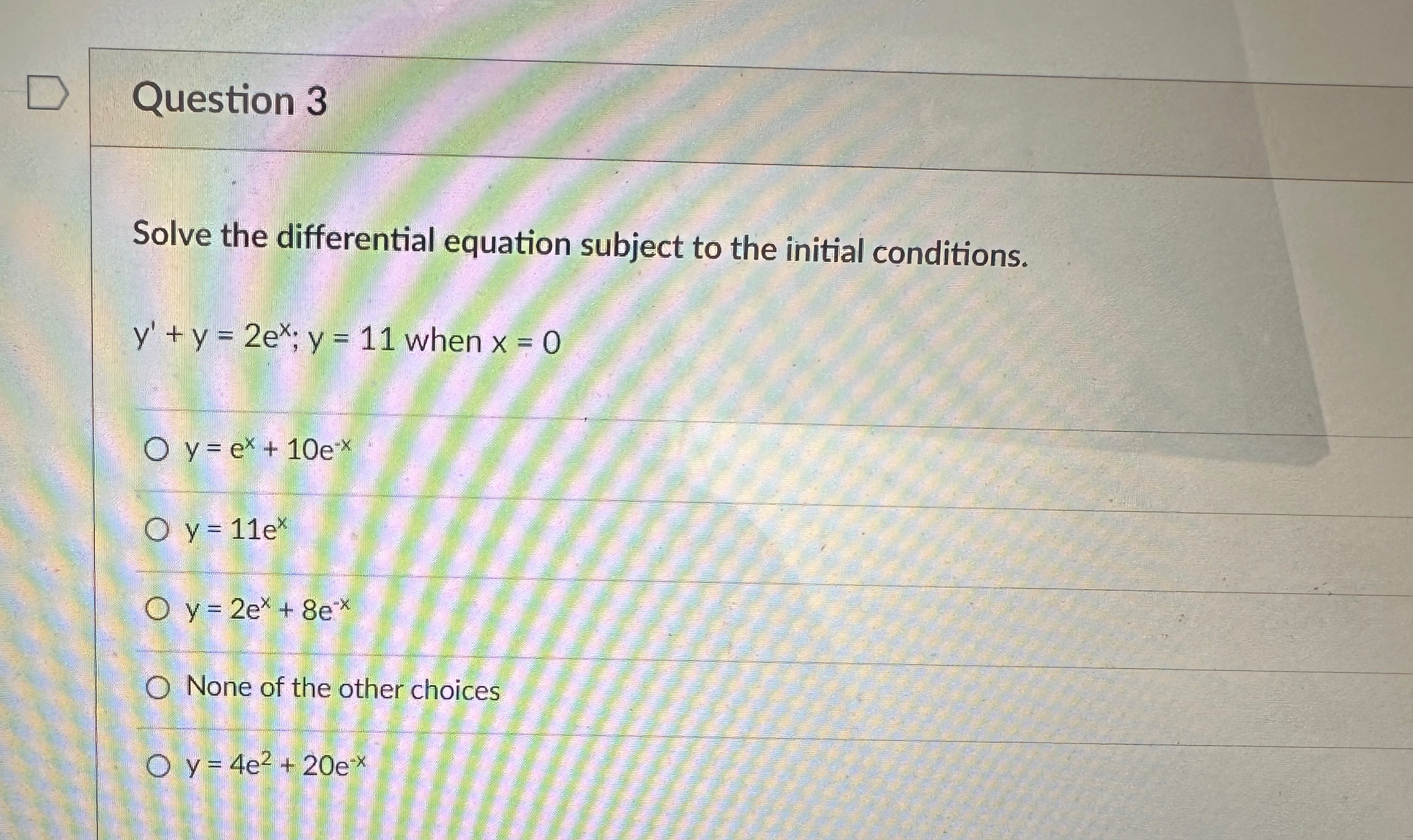 Solved Question 3Solve the differential equation subject to | Chegg.com