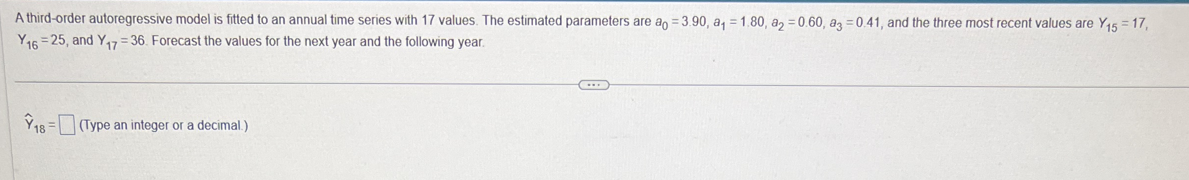 Solved A third-order autoregressive model is fitted to an | Chegg.com