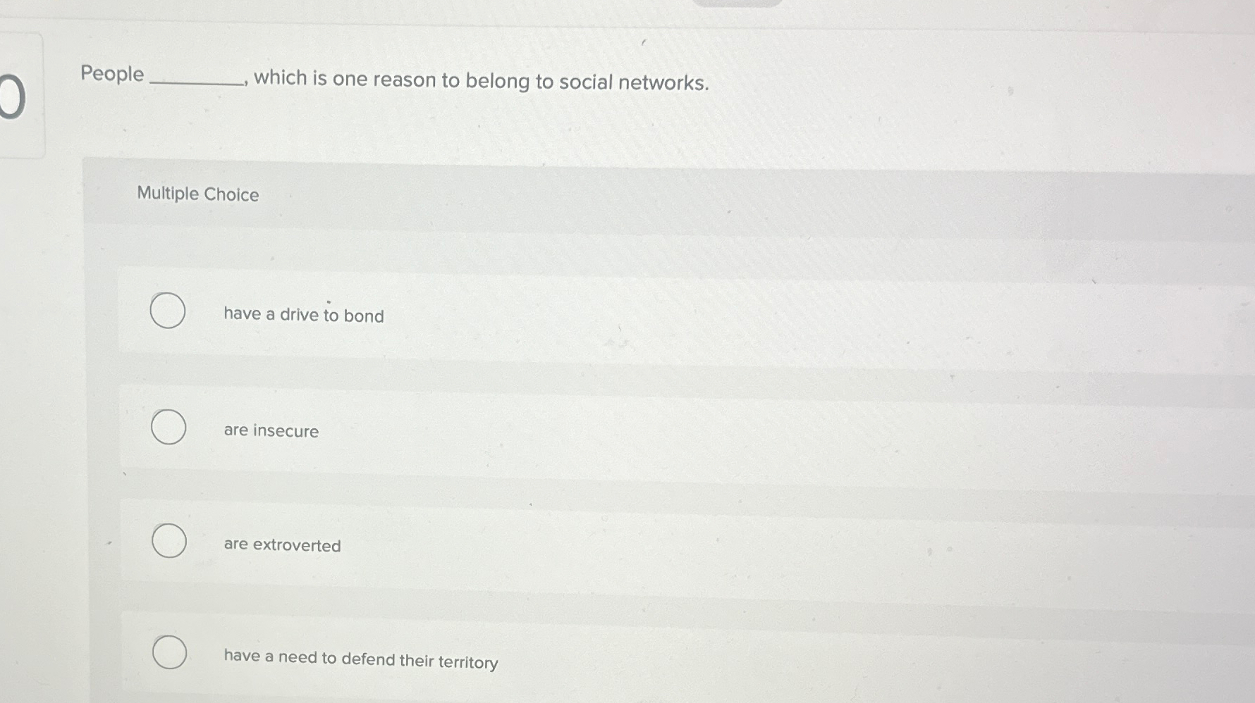 Solved Peoplewhich is one reason to belong to social | Chegg.com