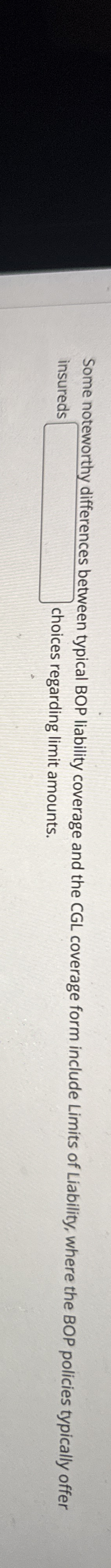 Solved Some noteworthy differences between typical BOP | Chegg.com