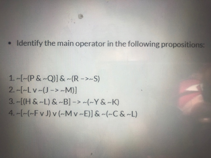 Solved Identify the main operator in the following | Chegg.com