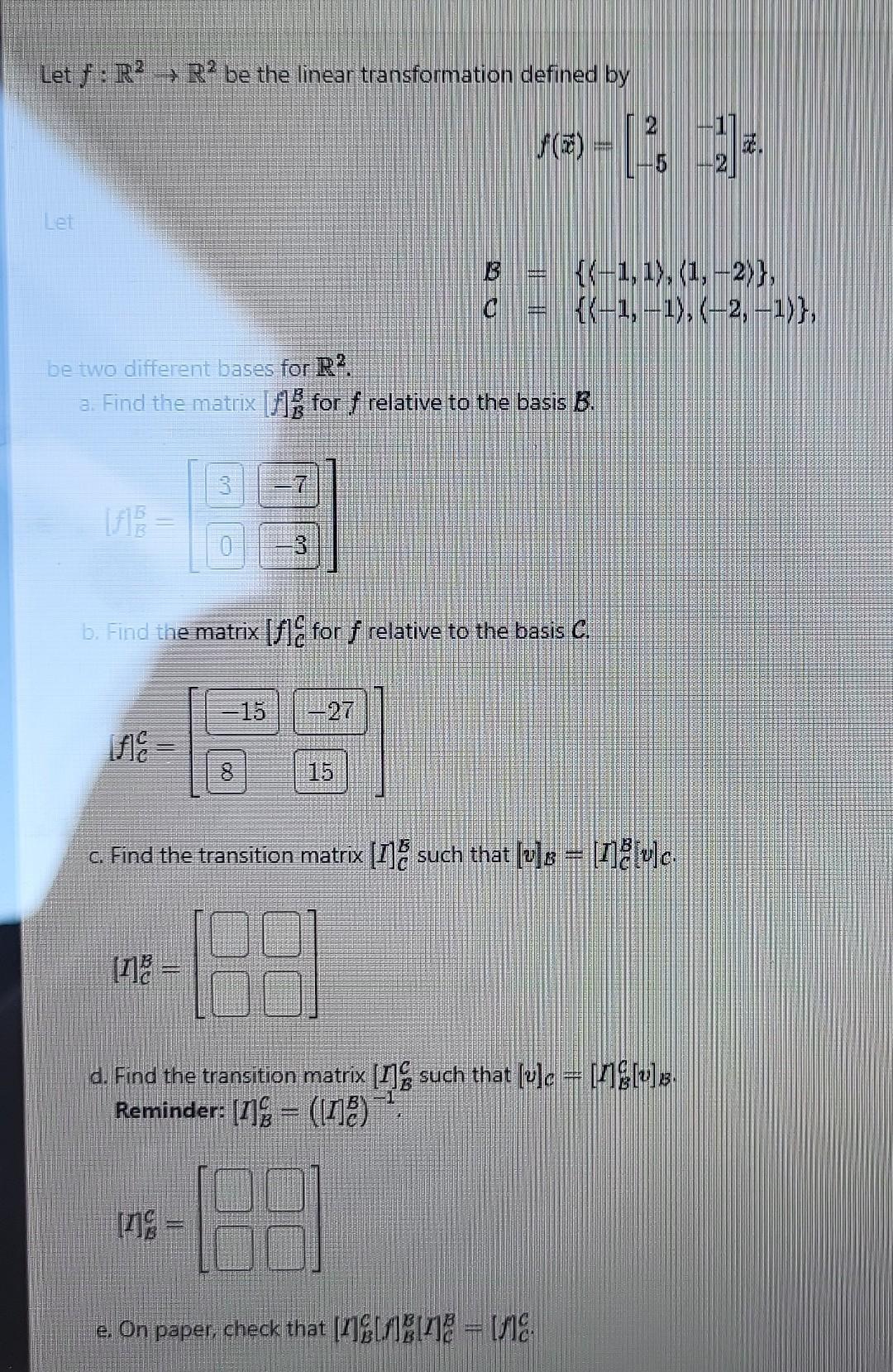 Solved Let f:R2→R2 be the linear transformation defined by | Chegg.com