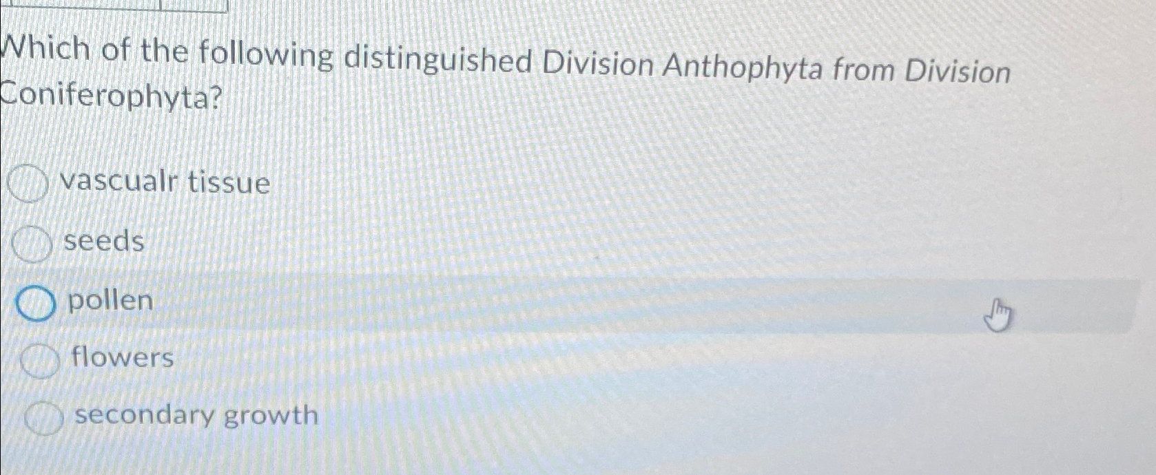 Solved Which of the following distinguished Division | Chegg.com