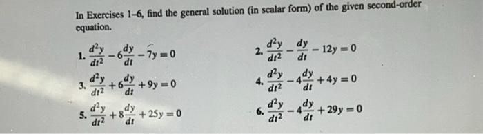 Solved In Exercises 1-6, find the general solution (in | Chegg.com