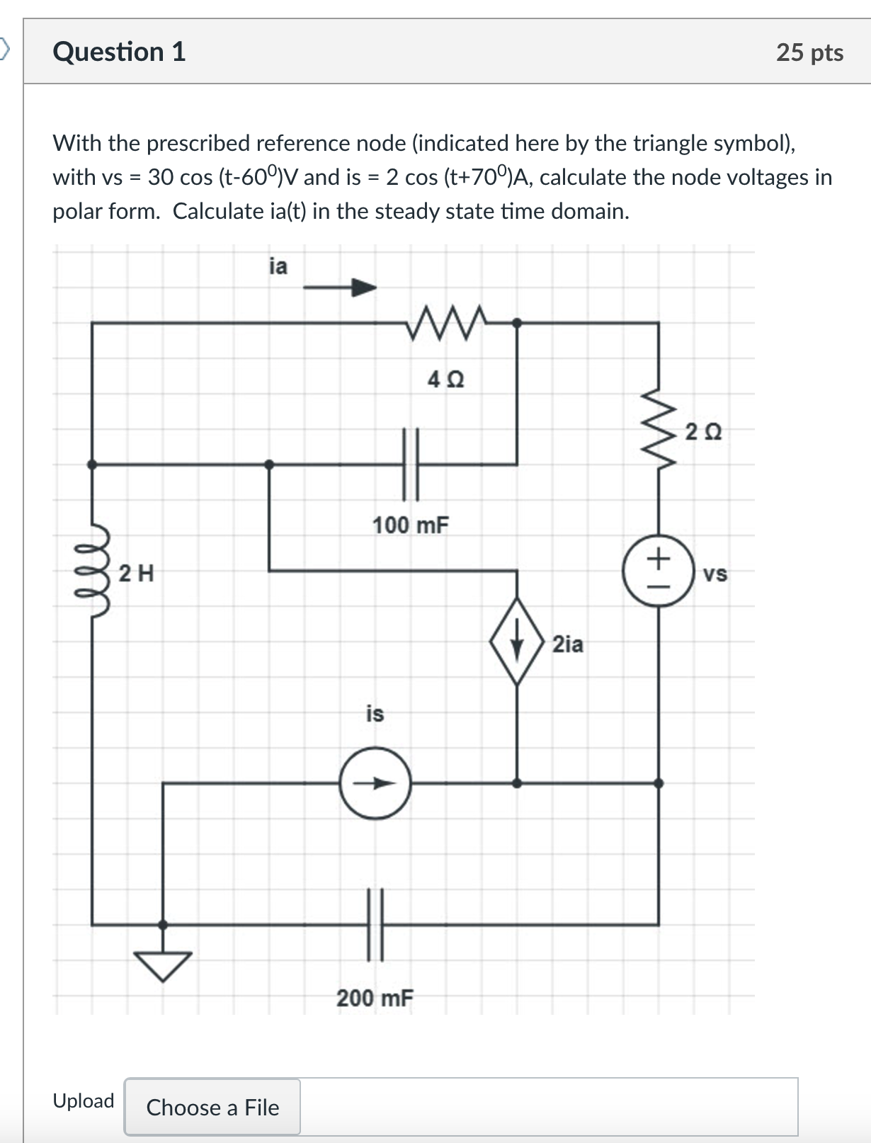 Solved Question 1With the prescribed reference node | Chegg.com