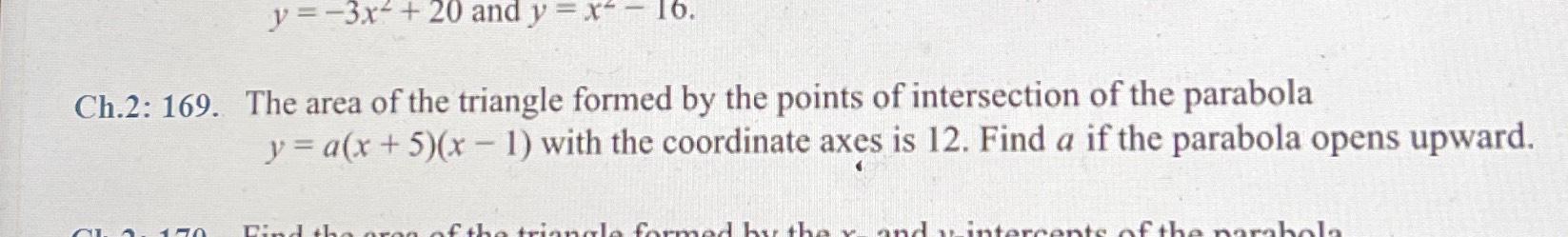 Solved The area of the triangle formed by the points of | Chegg.com