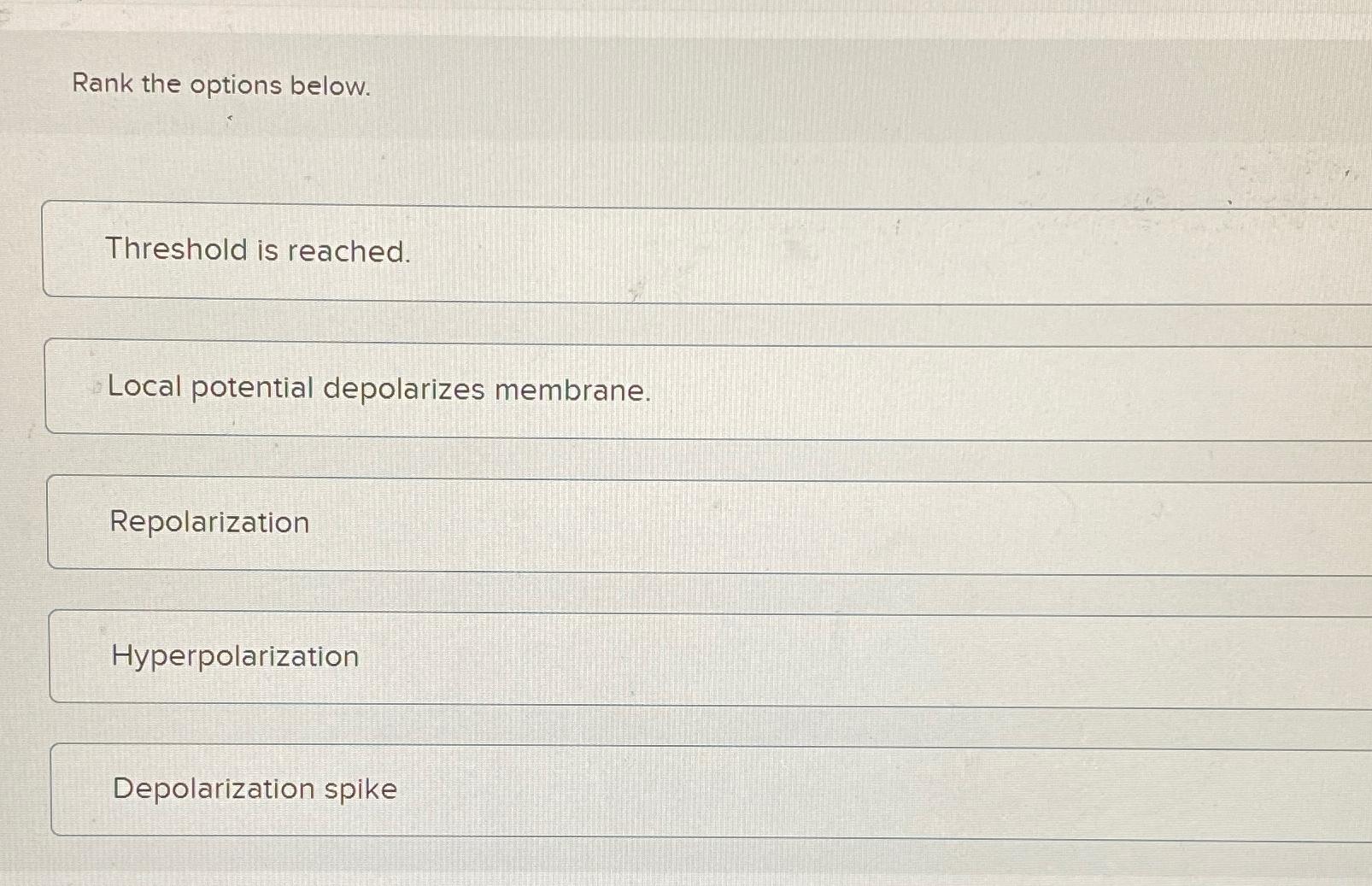Solved Rank the options below.Threshold is reached.Local | Chegg.com