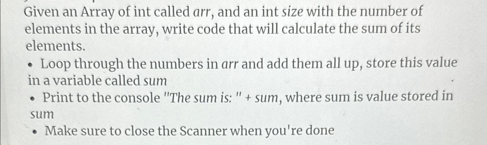 Solved Given An Array Of Int Called Arr And An Int Size