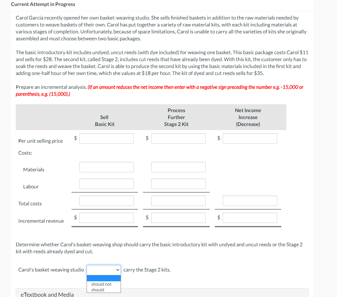 Solved Current Attempt in ProgressCarol Garcia recently | Chegg.com