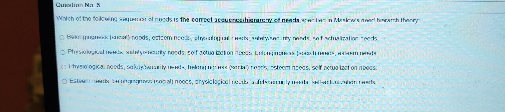 Solved Question No. 5.Which of the following sequence of | Chegg.com