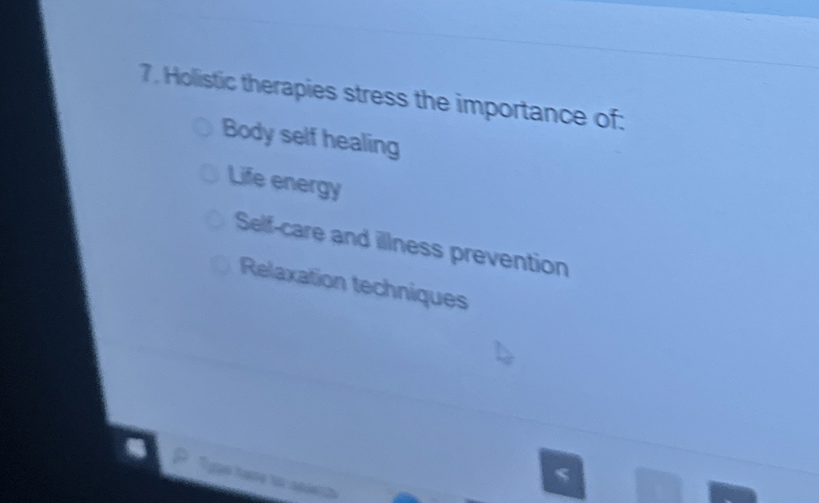 Solved Holistic therapies stress the importance of:Body self | Chegg.com