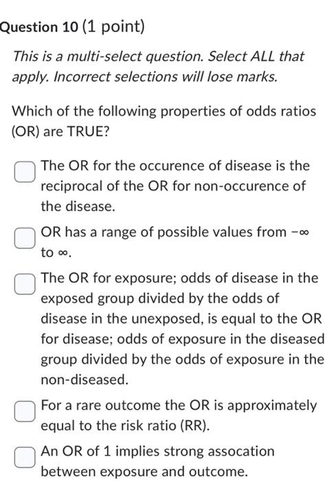 Solved estion 10 (1 point) his is a multi-select question. | Chegg.com