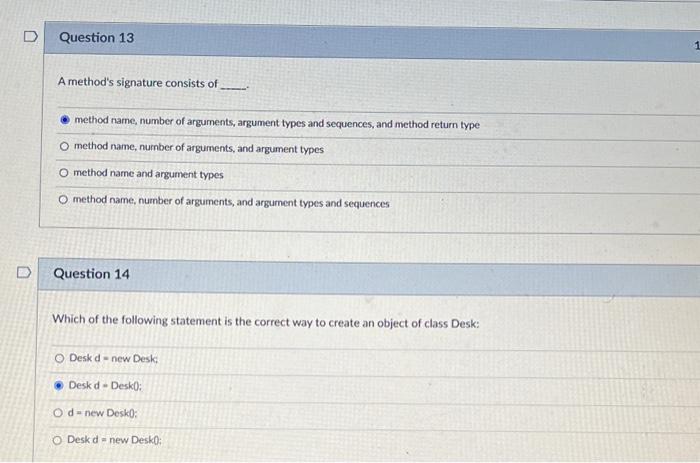Solved A method's signature consists of method name, number | Chegg.com
