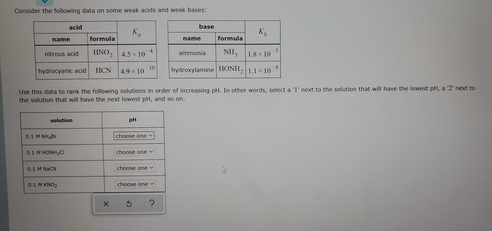 Solved Consider the following data on some weak acids and | Chegg.com
