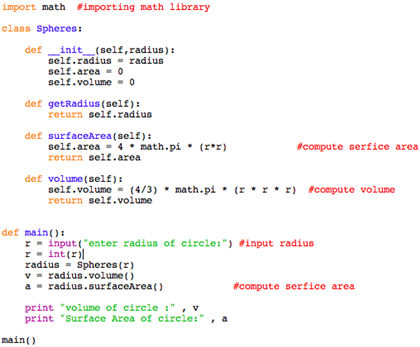 Solved Write a class to represent the geometric solid | Chegg.com