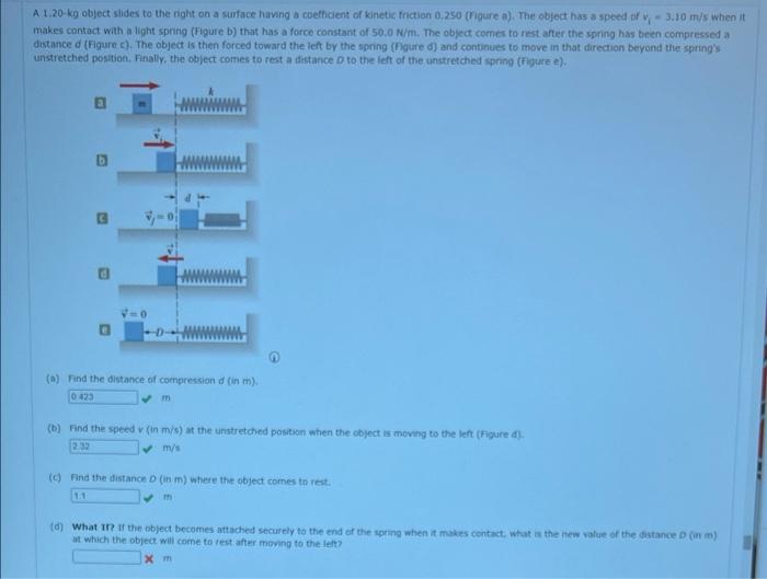 Solved A 1.20 kg object slides to the right on a surface | Chegg.com