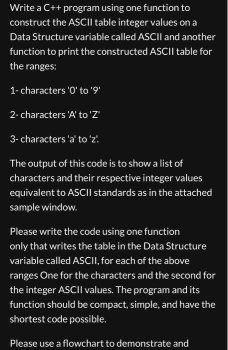 Solved Write a C++ program using one function to construct | Chegg.com