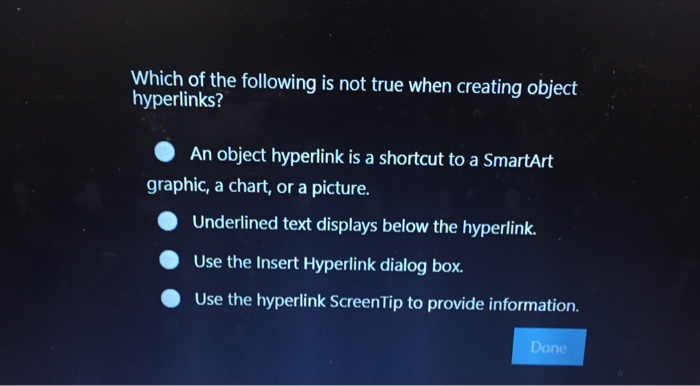 Solved Which of the following is not true when creating | Chegg.com