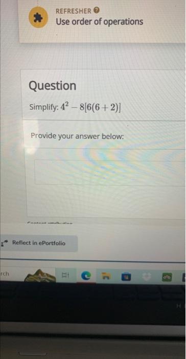 Solved REFRESHER P Use order of operations Question | Chegg.com