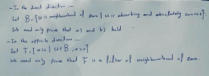 Solved 2 If X Is A Locally Convex Topological Vector Space