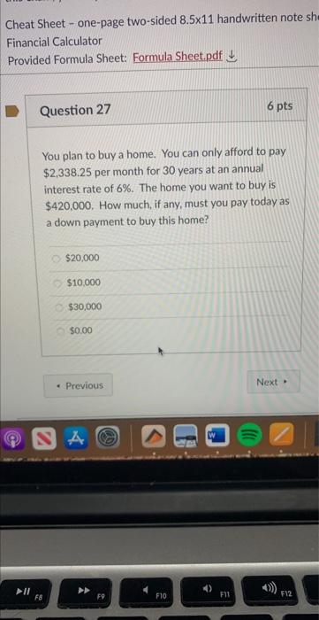 Solved Cheat Sheet-one-page two-sided 8.5x11 handwritten | Chegg.com