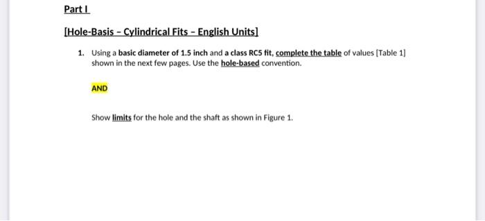 1. Using a basic diameter of 1.5 inch and a class RC5 | Chegg.com