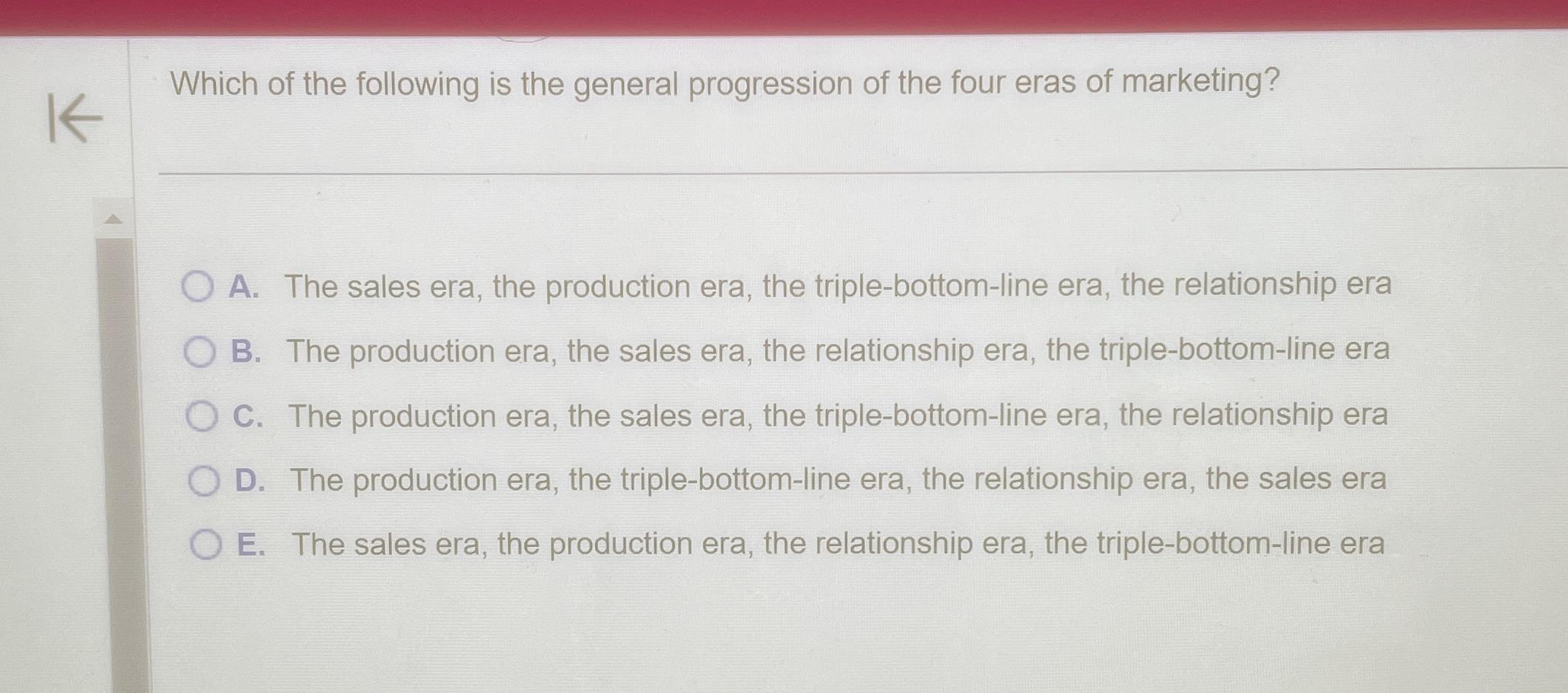 Solved Which of the following is the general progression of | Chegg.com