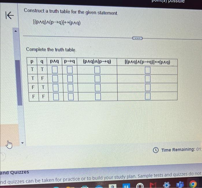 Solved Construct a truth table for the given statement. | Chegg.com