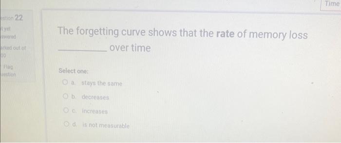 Solved The forgetting curve shows that the rate of memory | Chegg.com