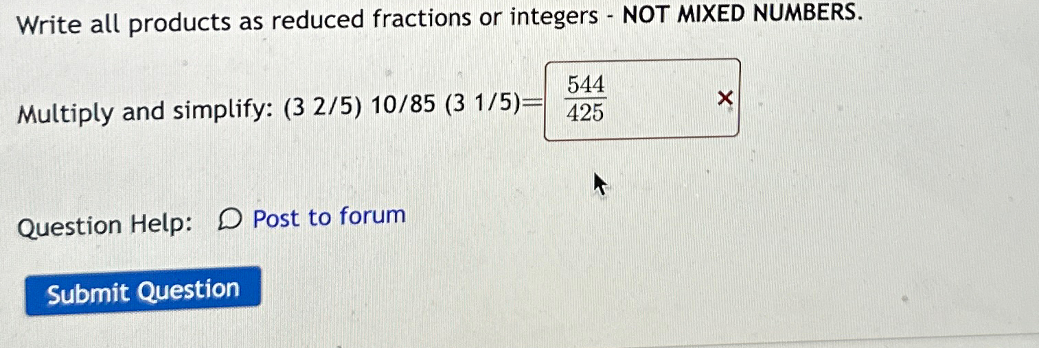 Solved Write all products as reduced fractions or integers - | Chegg.com