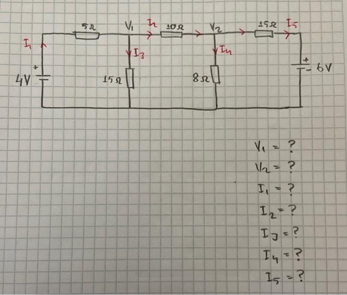Solved V1=?V2=?I1=?I2=?I3=?I4=?I5=? | Chegg.com
