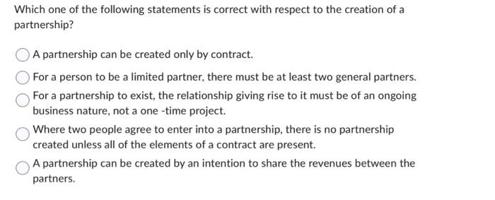 Which one of the following statements is correct with | Chegg.com