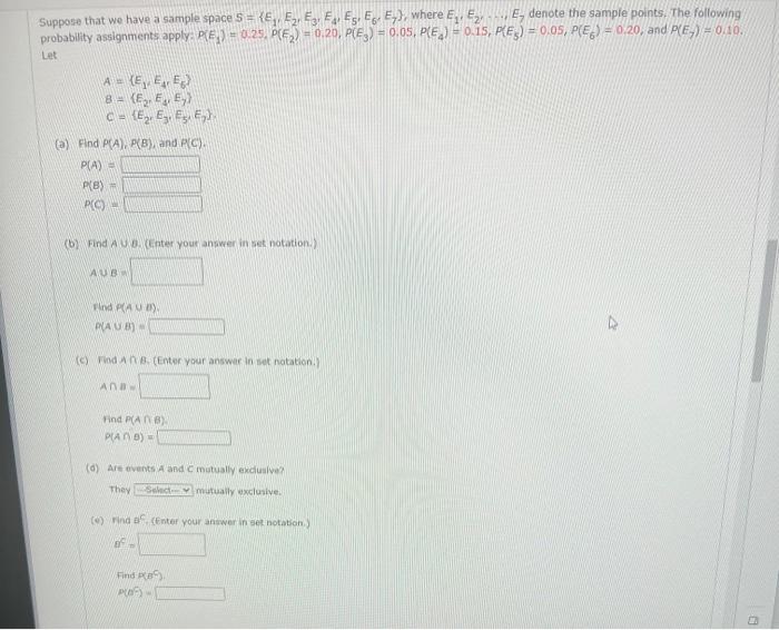 Solved Suppose that we have a sample space | Chegg.com