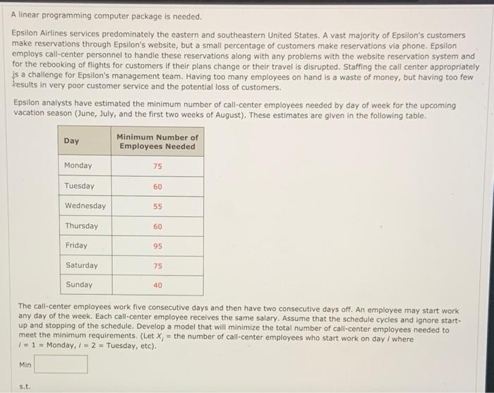 Solved A linear programming computer package is needed. | Chegg.com