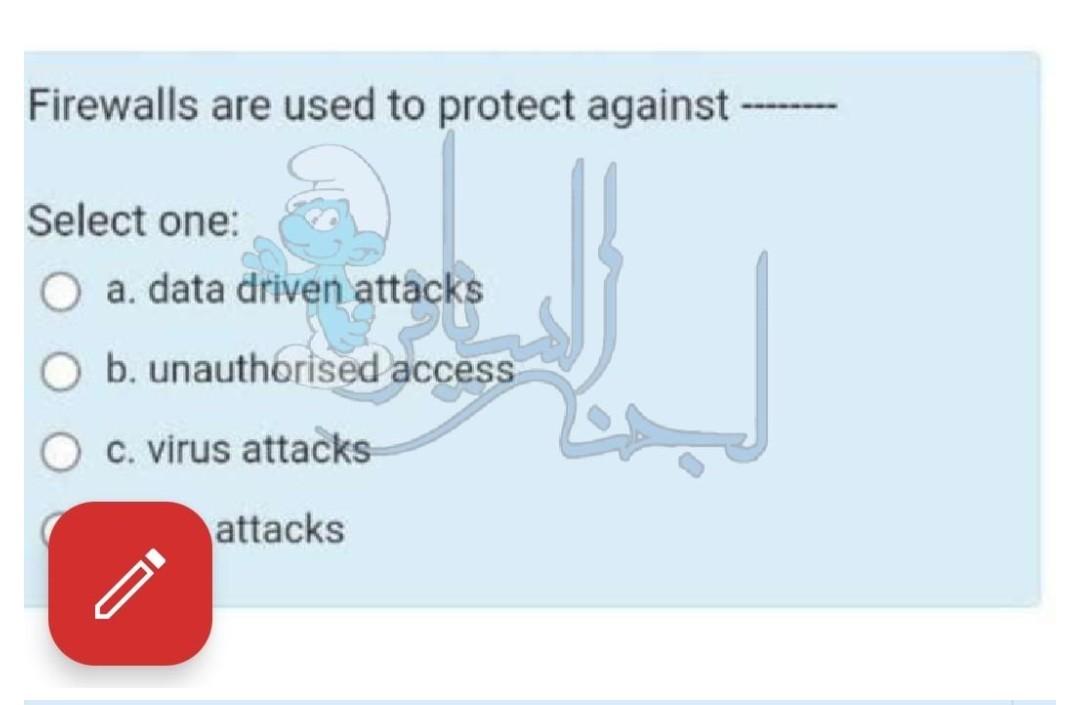 Solved Firewalls are used to protect against Select one: a. | Chegg.com