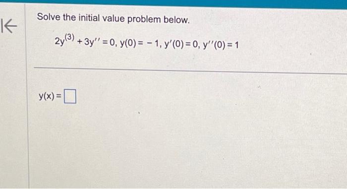 Solved Solve the initial value problem below. | Chegg.com