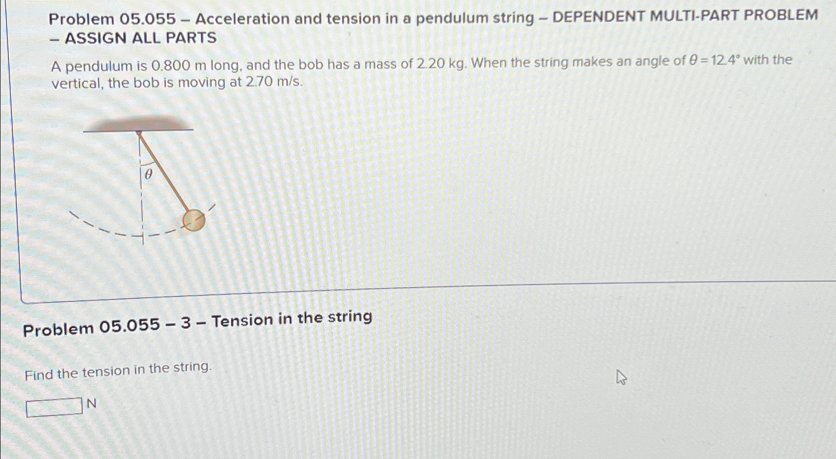 Solved Problem 05.055 - ﻿Acceleration and tension in a | Chegg.com