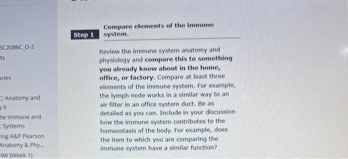 Solved Compare elements of the immune step 1 system. Review | Chegg.com