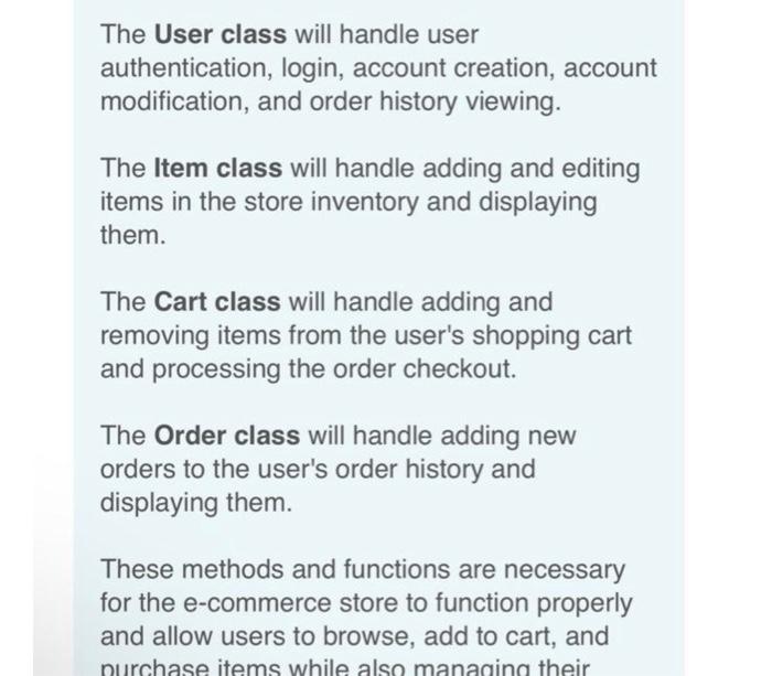 Solved design a uml detailed class diagram for the orders | Chegg.com