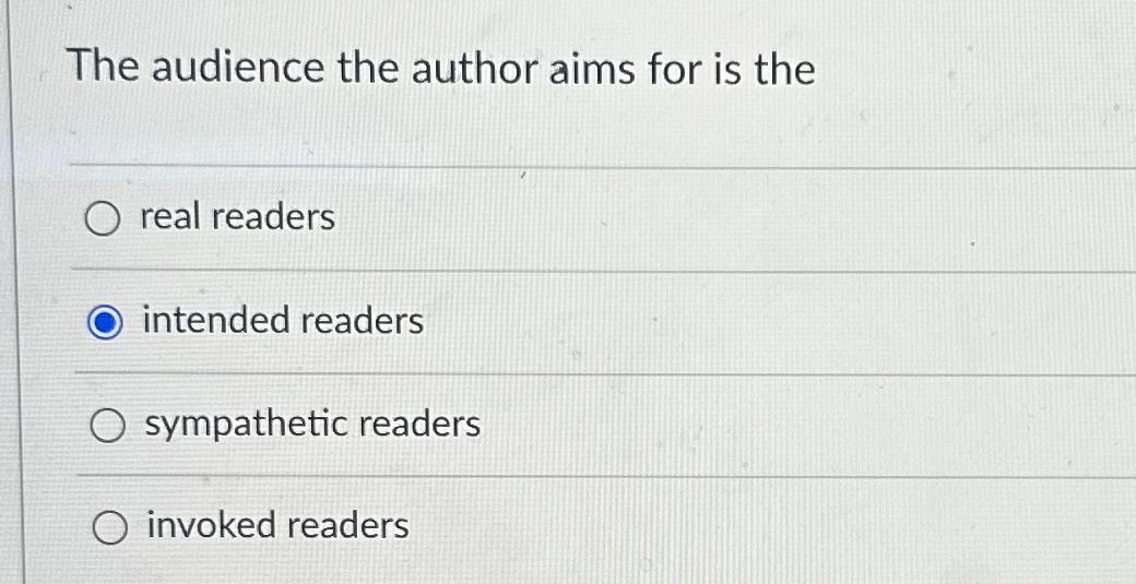 Solved The audience the author aims for is thereal | Chegg.com