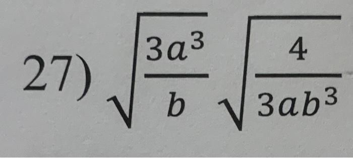Solved 3a3 4 27) b 3ab3 | Chegg.com