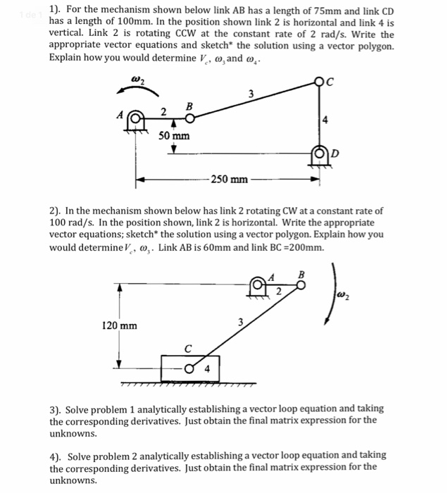 Solved 1). For the mechanism shown below link AB has a | Chegg.com