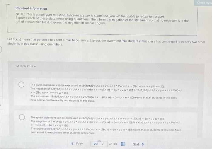 Solved Required information NOTE: This is a multi-part | Chegg.com