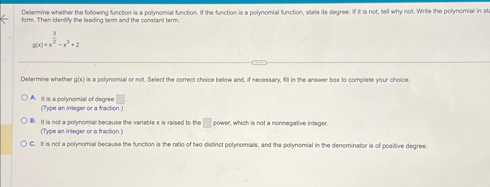 Solved Determine whether the following function is a | Chegg.com