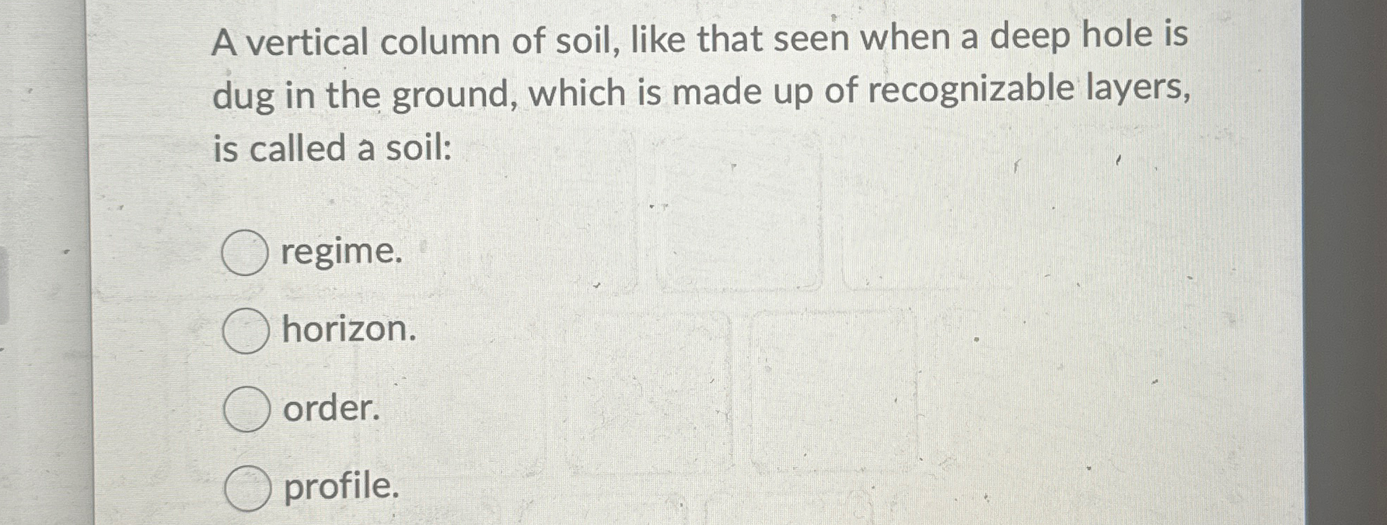 Solved A vertical column of soil, like that seen when a deep | Chegg.com
